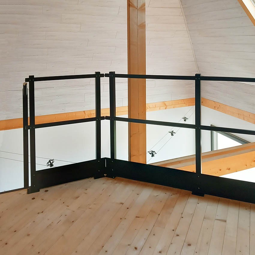 Railing with safety skirting board | MEZZANINESONLINE